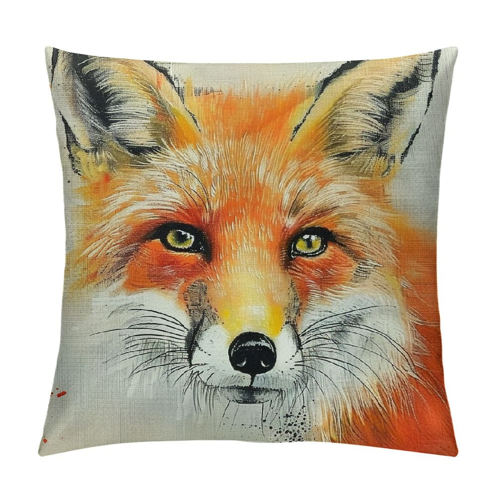 BCIIG Fox Pillows Decorative Throw Pillow Cover Cute Animal Watercolor ...