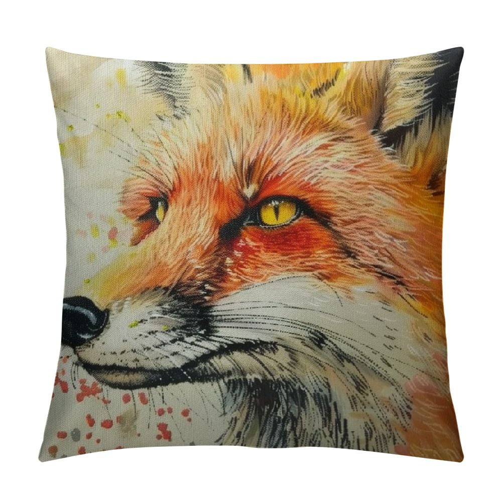 BCIIG Fox Pillows Decorative Throw Pillow Cover Cute Animal Watercolor ...