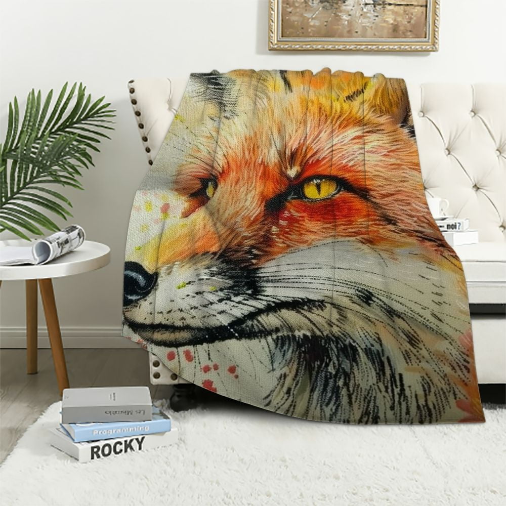 BCIIG Fox Theme Warm Lightweight Soft Fleece Blanket for All Seasons ...