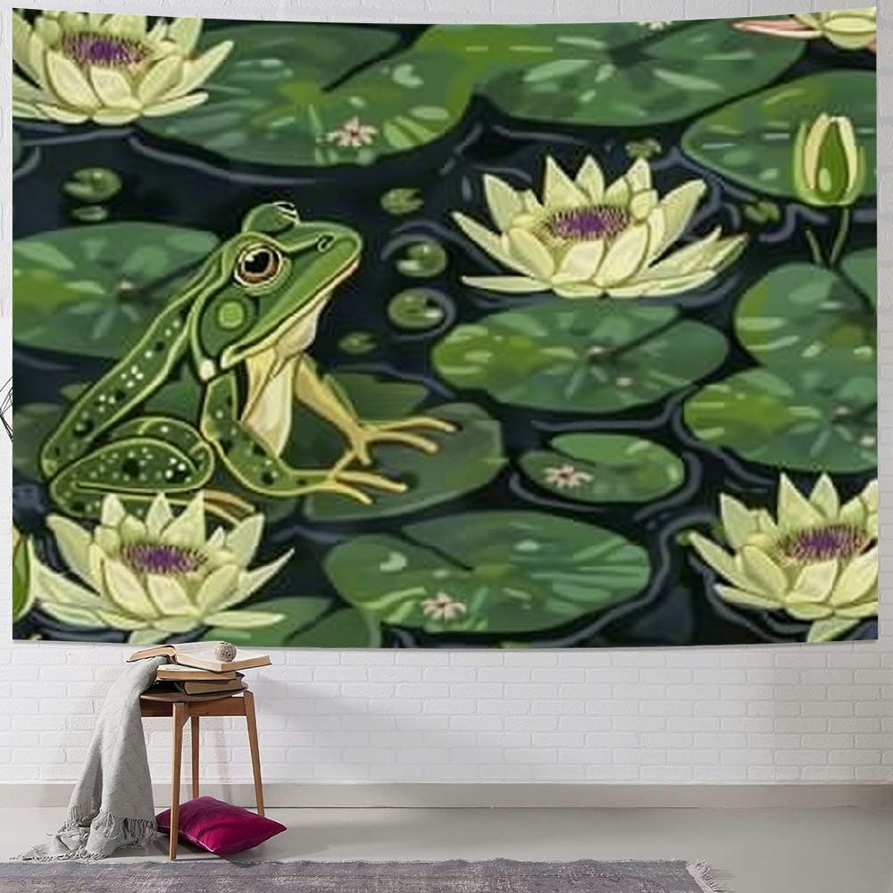 BCIIG Frog Lily Pad Pond Tapestry Wall Hanging Unique Style Graphic ...