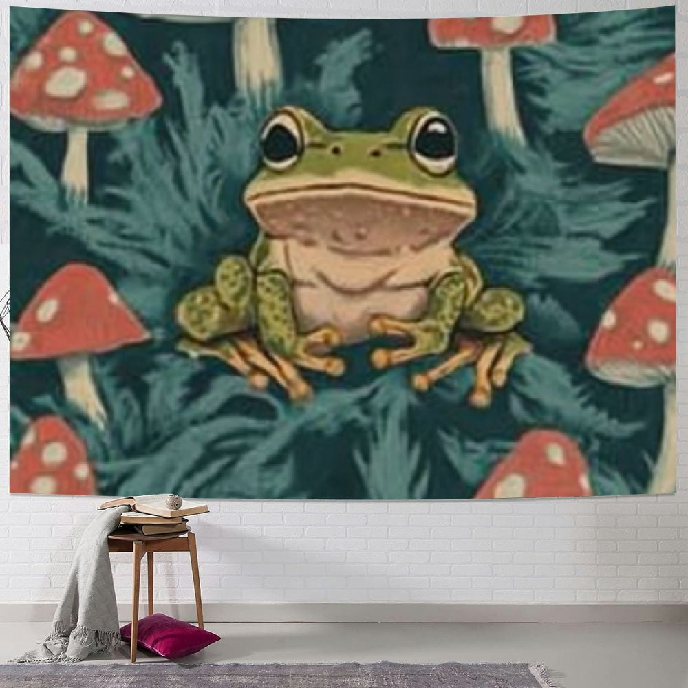 BCIIG Frog Mushroom Forest Tapestry Wall Hanging Unique Style Graphic ...
