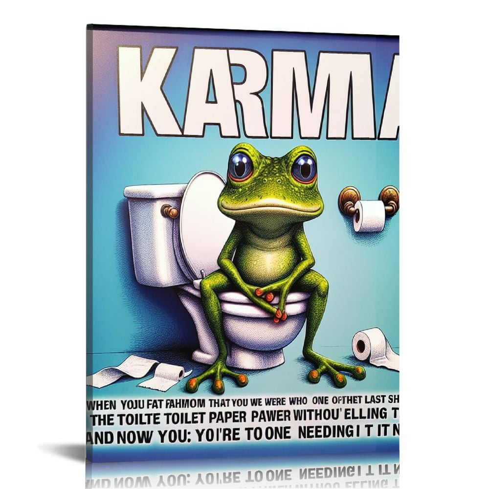 BCIIG Frog Toilet Paper Funny Quote Karma Wall Art Canvas Painting ...