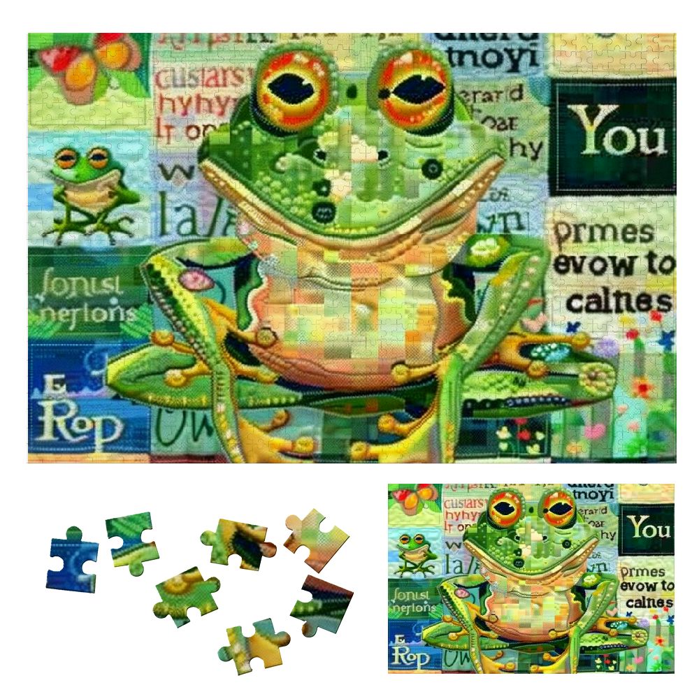 BCIIG Frog Wooden Jigsaw Puzzle Horizontal Style Challenging Difficult ...