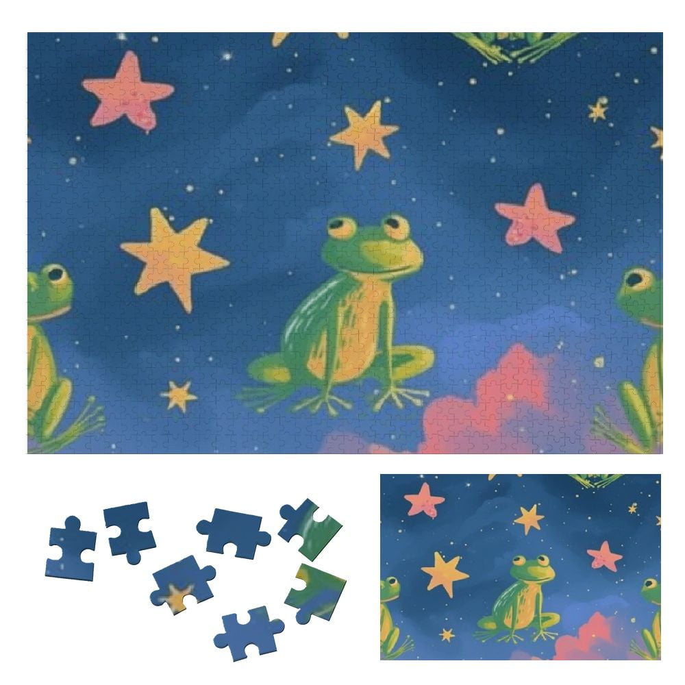 BCIIG Frogs Stars Sky Wooden Jigsaw Puzzle Horizontal Style Eco ...