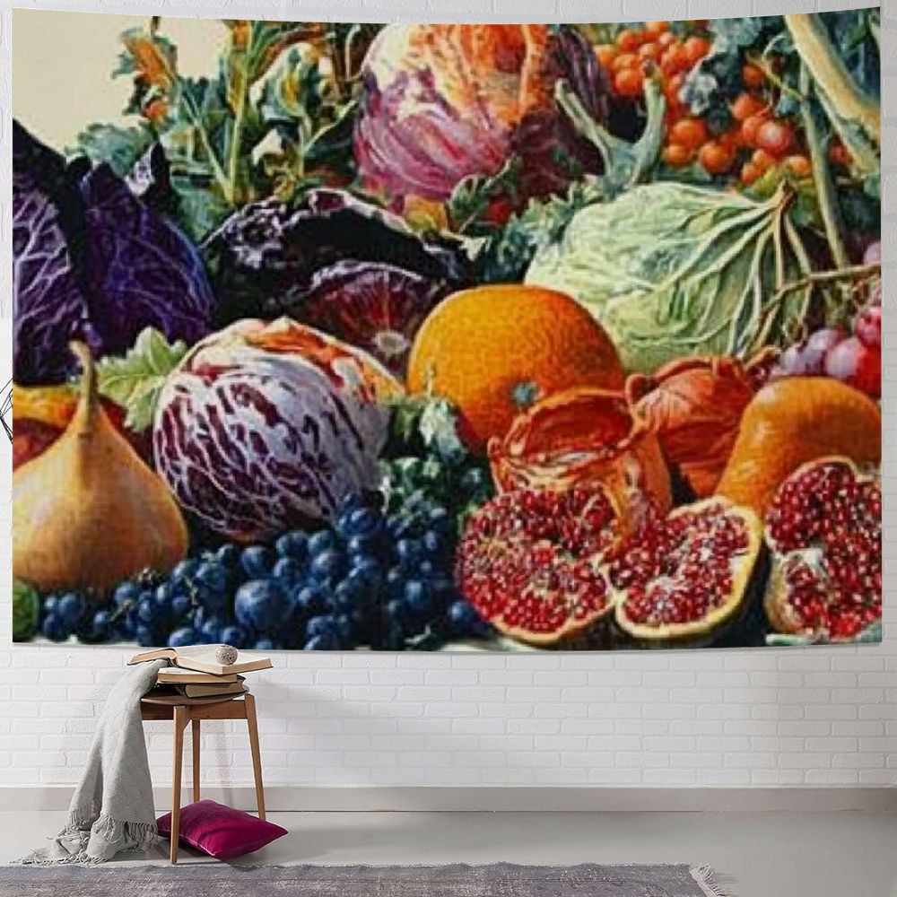 BCIIG Fruit Vegetables Castle Tapestry Wall Hanging Unique Style ...