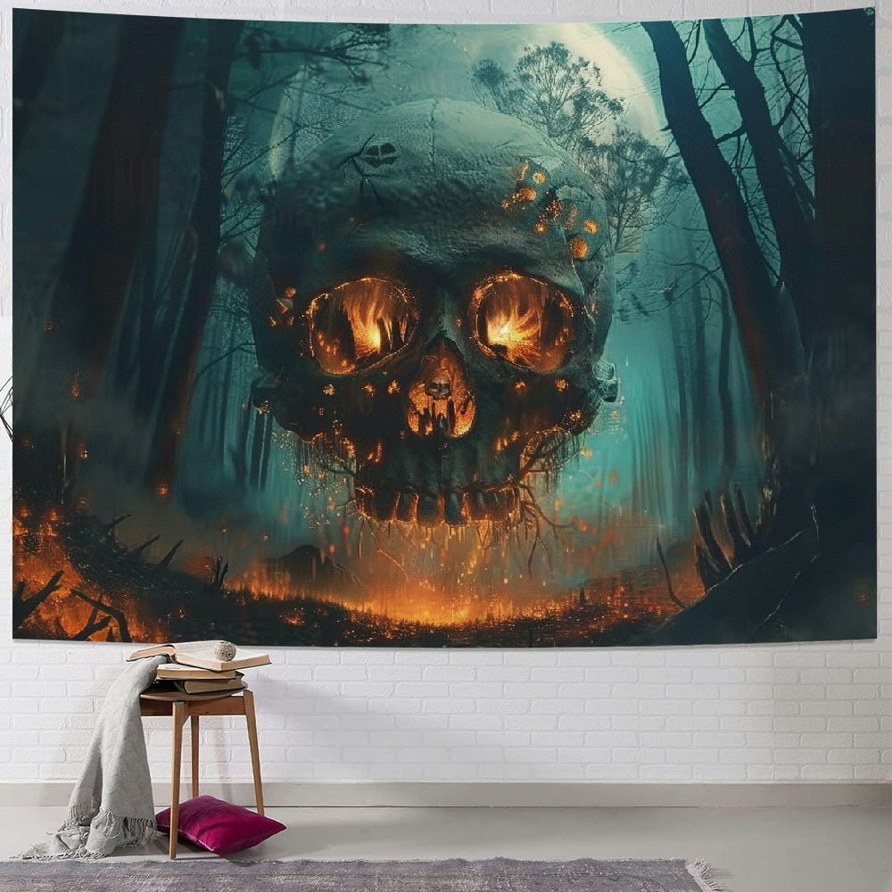 BCIIG Funny Skull Tapestry Christmas Bedroom Decor for Men, Horror ...