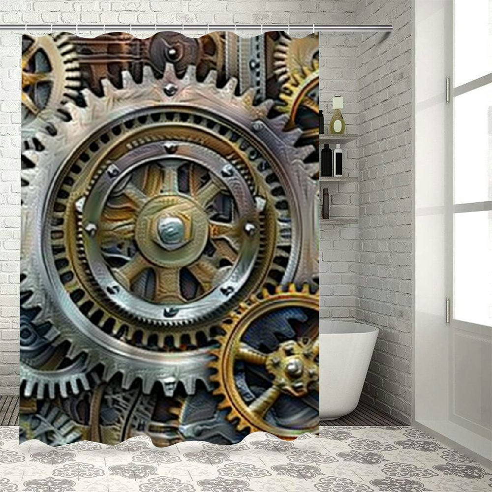 BCIIG Gears Steampunk Bathroom Decor Set with Hooks, Colorful Luxurious ...