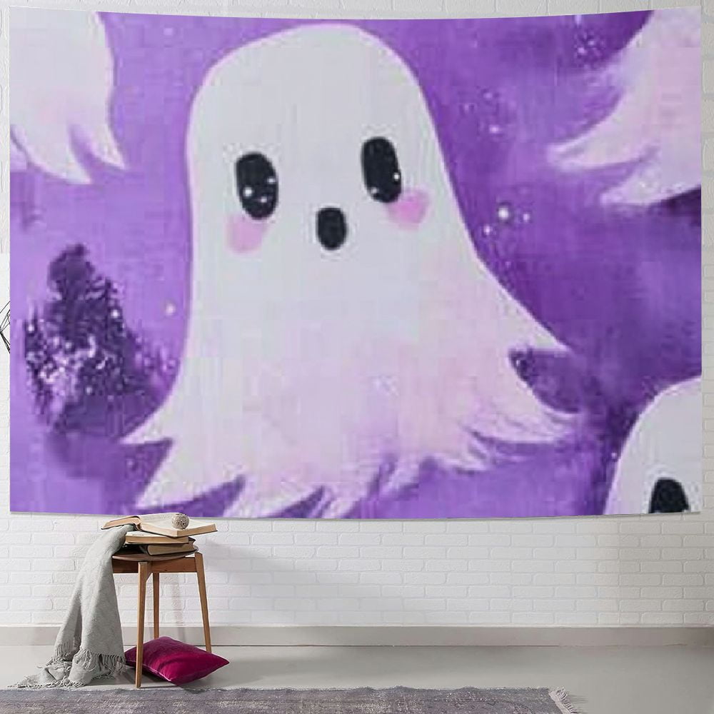 BCIIG Ghost Faces Stars Purple Tapestry Wall Hanging Unique Style ...