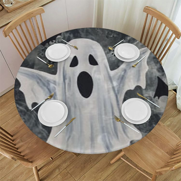BCIIG Ghost Pumpkins Bats Round Table Cover Stain Resistant Washable ...