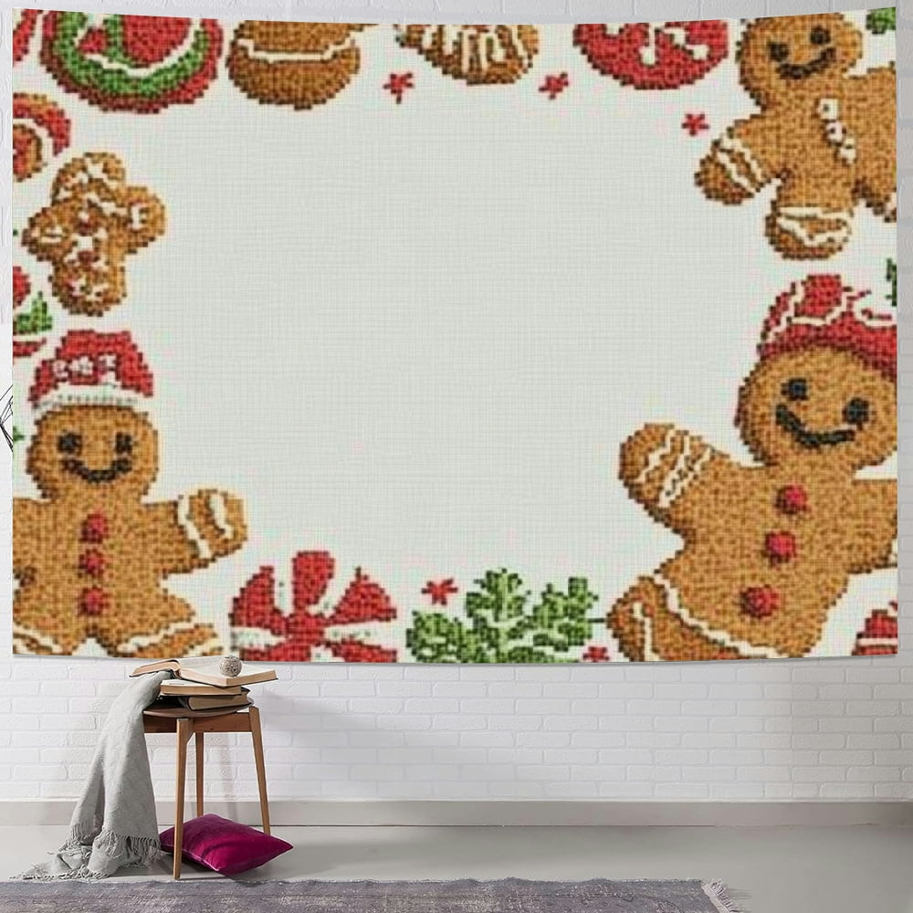 BCIIG Gingerbread Man and Woman Cross Stitch Tapestry Wall Hanging for ...