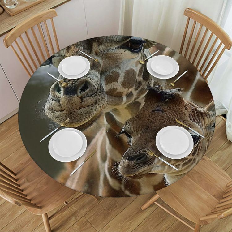 BCIIG Giraffe Baby Zoo Round Table Cover Stain Resistant Washable ...