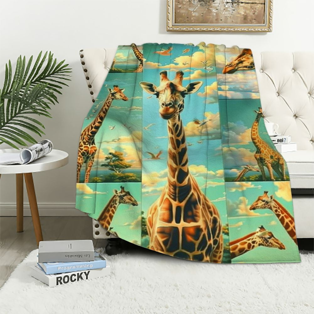 BCIIG Giraffe Blanket Gifts for Kids Adults Soft Warm Lightweight Cozy ...