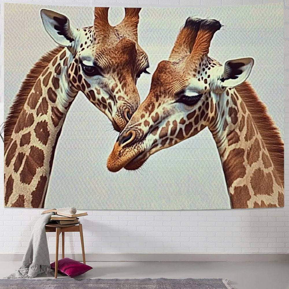 BCIIG Giraffe Couple Optical Illusion Tapestry Wall Hanging Unique ...