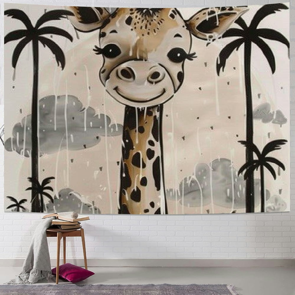 BCIIG Giraffe Palm Trees Tapestry Wall Hanging Unique Style Graphic ...