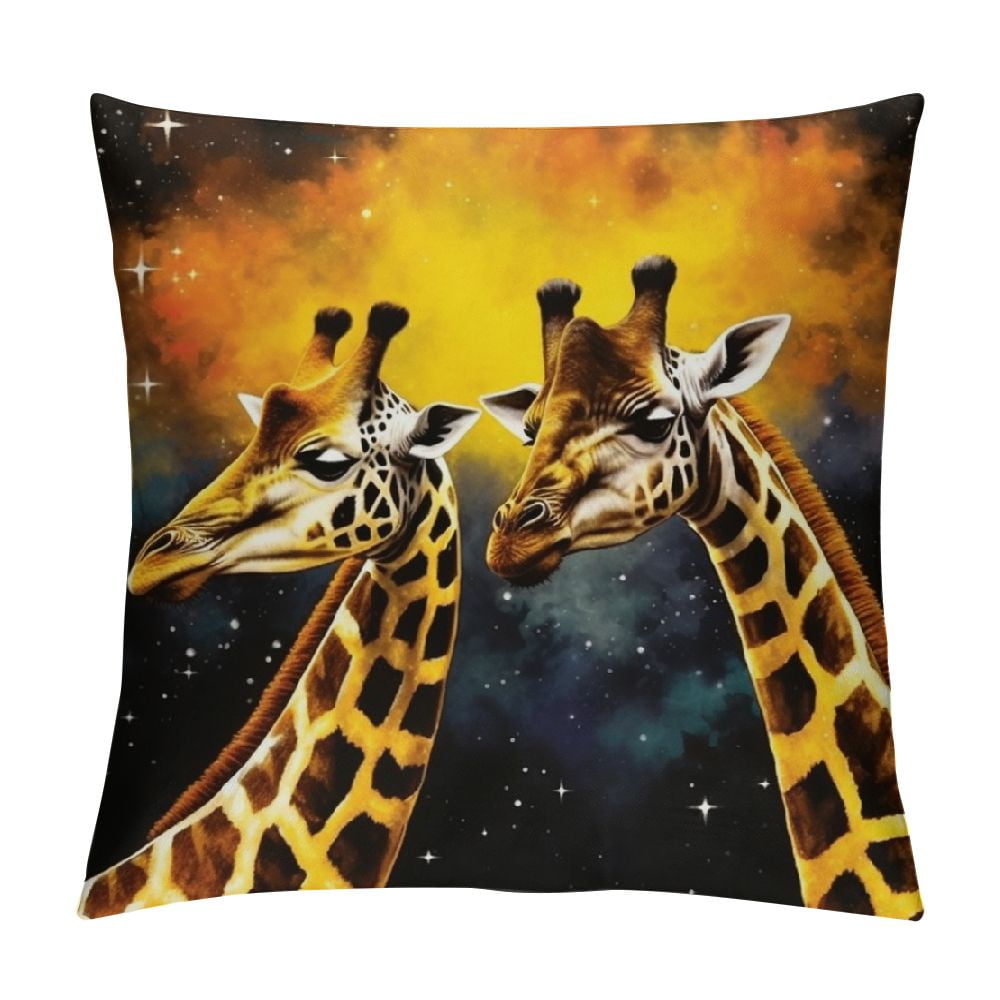 BCIIG Giraffes Stars Trees Graphic Decorative Pillow Cover for Home ...