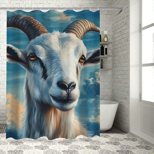 BCIIG Goat Bathroom Decoration Set Colorful Luxury Graphic Polyester ...