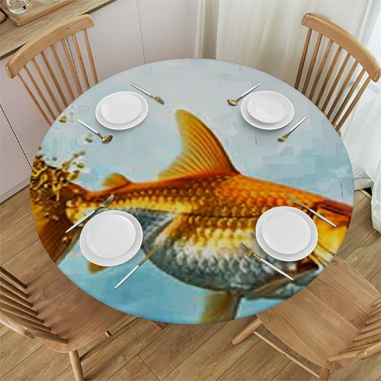 BCIIG Goldfish Shark Fin Surrealism Round Table Cover Stain Resistant ...