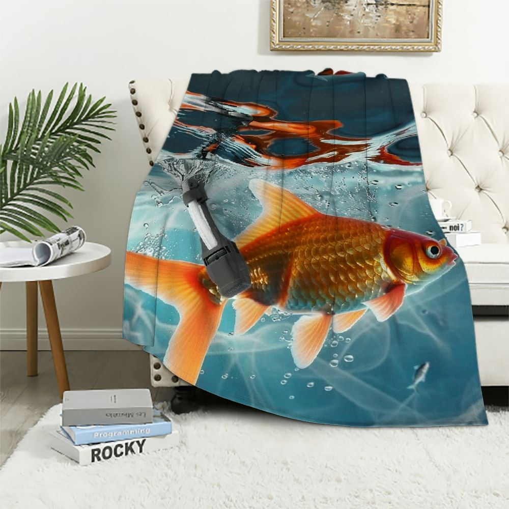 BCIIG Goldfish Shark Fin Water Warm Lightweight Blanket Soft Fleece ...