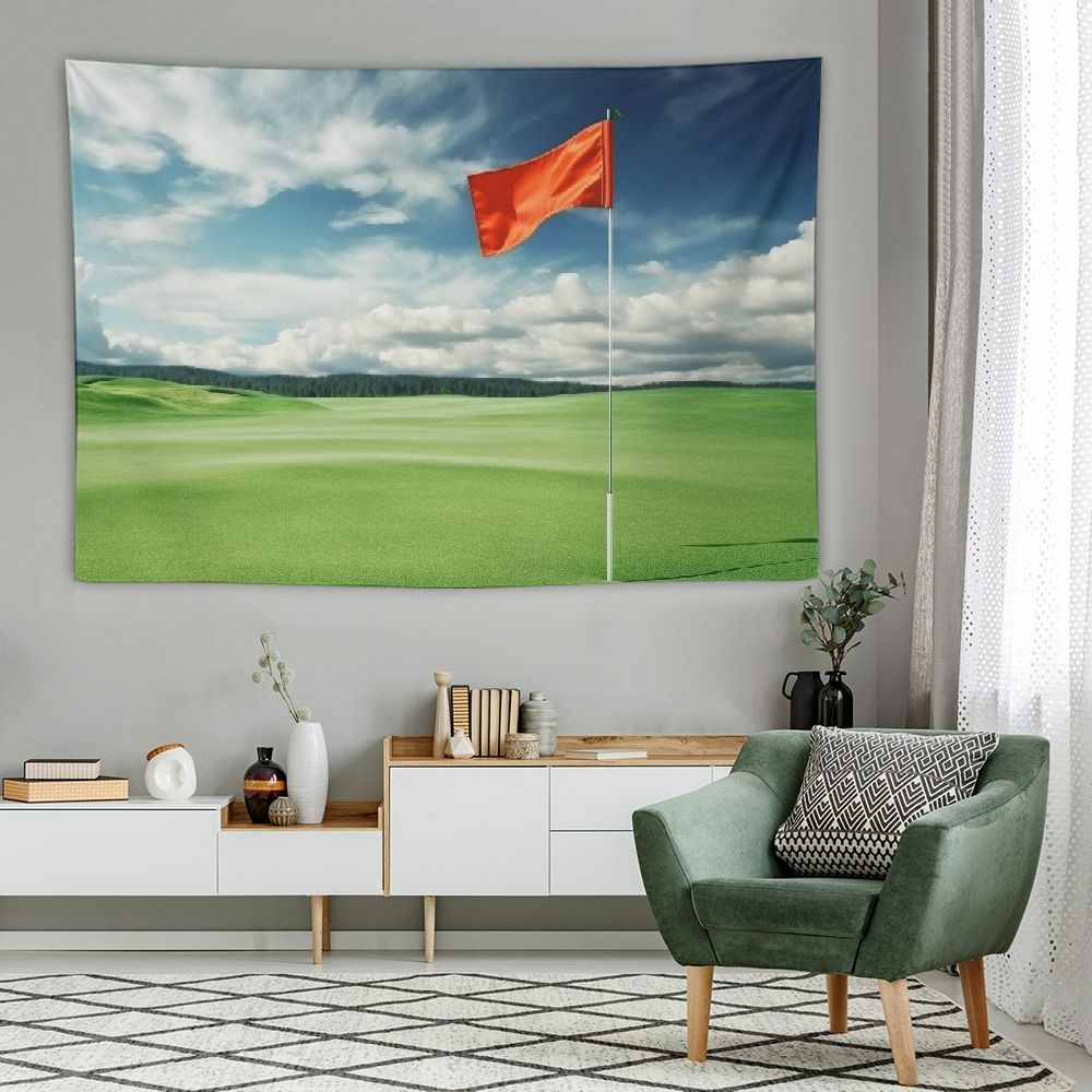 BCIIG Golf Course Tapestry Mountain Forest Tapestries White Clouds and ...