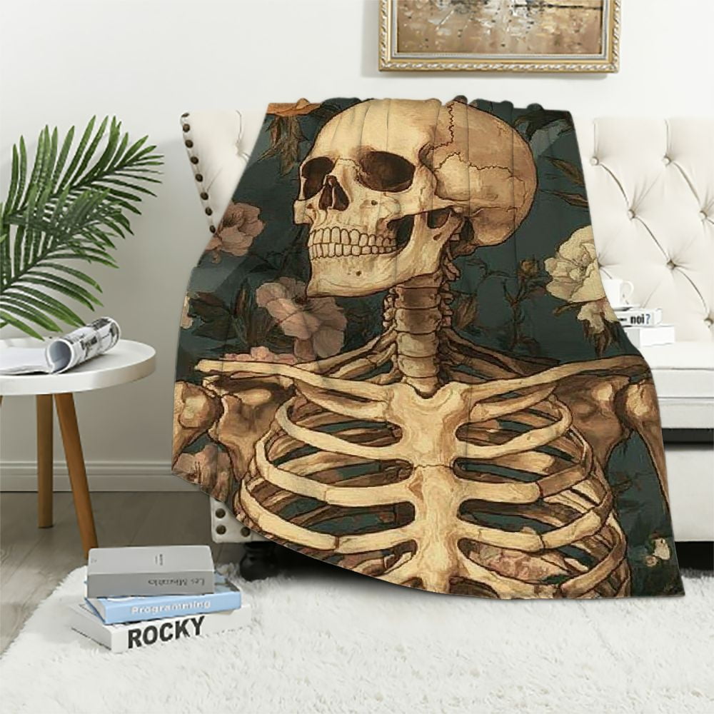 BCIIG Gothic Blanket Skeleton Throw Blanket Bones Decor Skull Stuff ...