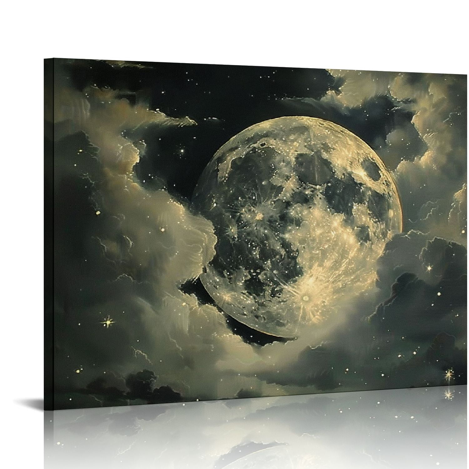 BCIIG Gothic Landscape Wall Art Dark Academia Paintings Gothic Moon Art Forest Scenery Full Moon ...