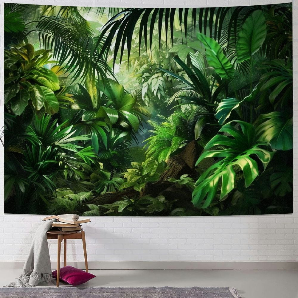 BCIIG Green Jungle Tapestry, Tropical Tapestry Wall Hanging Rainforest ...