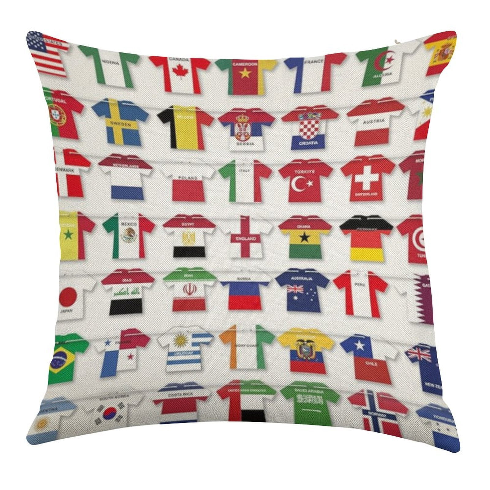 BCIIG Green Pitch All-Star Jersey Flags Decorative Pillow, Waterproof ...