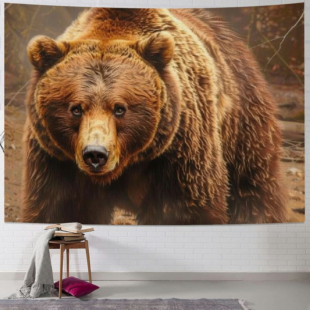 BCIIG Grizzly Bear Tapestry Wall Hanging Bedroom Living Room Fabric ...