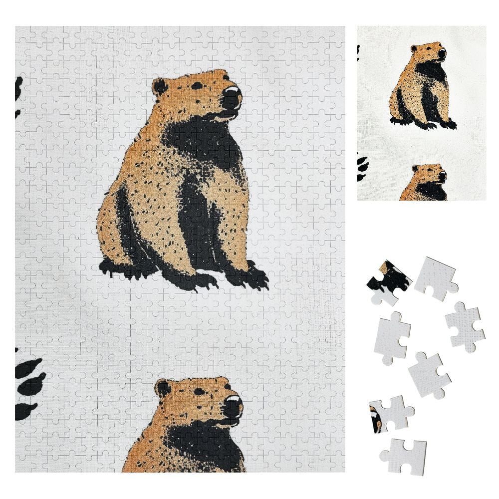 BCIIG Groundhog Paw Prints Furry Wooden Jigsaw Puzzle Vertical Style ...