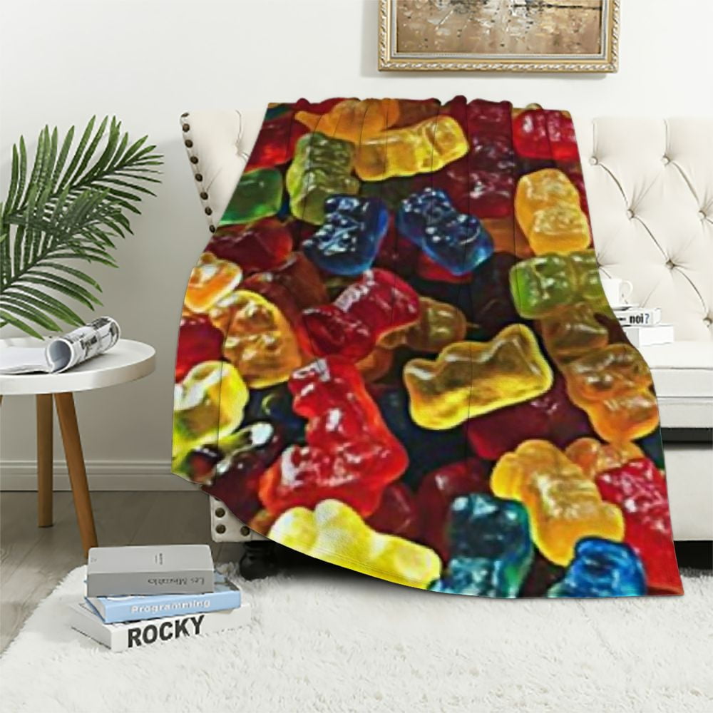BCIIG Gummy Bear Funny Realistic Food Ultra-Soft Throw Blanket Travel ...