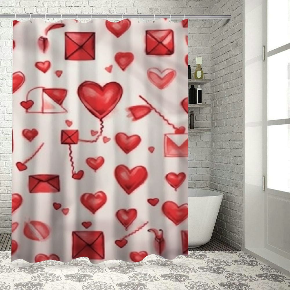 BCIIG Hearts Envelopes Arrow Bathroom Decor Set Colorful Luxurious ...