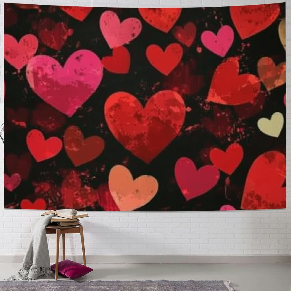 BCIIG Hearts Love Art Tapestry Wall Hanging Unique Style for Home Wall ...