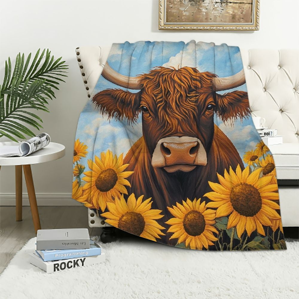 BCIIG Highland Cow Blanket Gifts for Girls Kids Adults Soft Warm ...