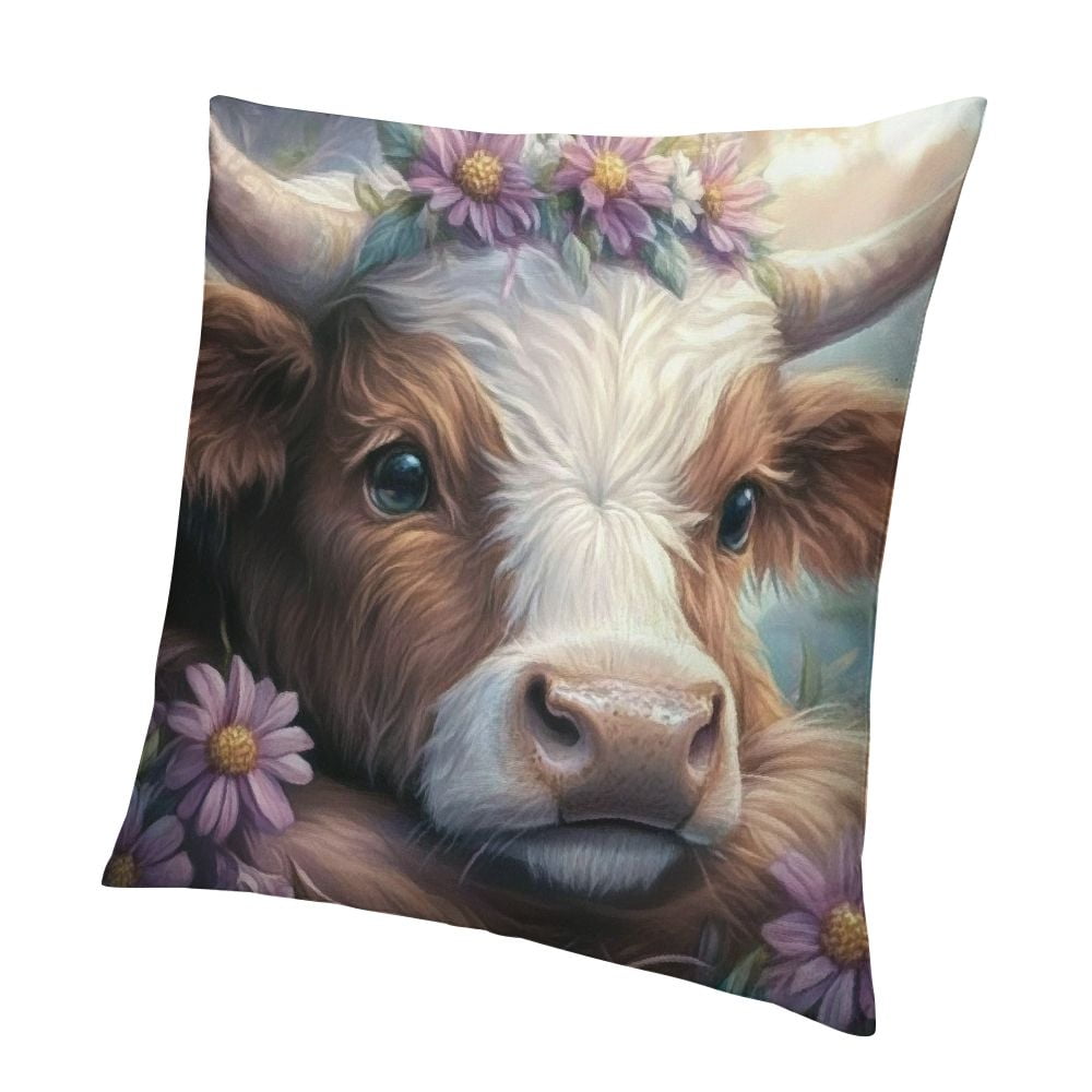 BCIIG Highland Cow Throw Pillow Covers Cow Pillows Decorative Throw ...