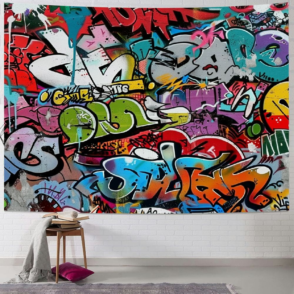 BCIIG Hippie Graffiti Tapestry for Bedroom, Hip Hop Music Rap Art ...