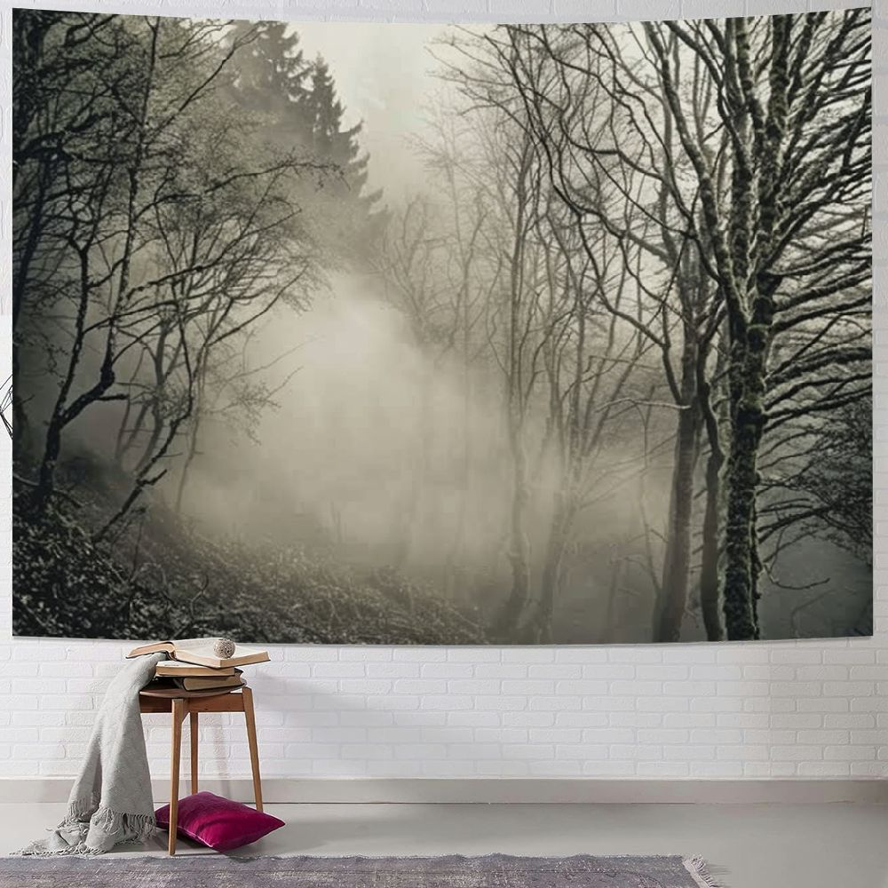 BCIIG Horror Haunted Forest Tapestry Thick Mysterious Fog Gothic Decor ...