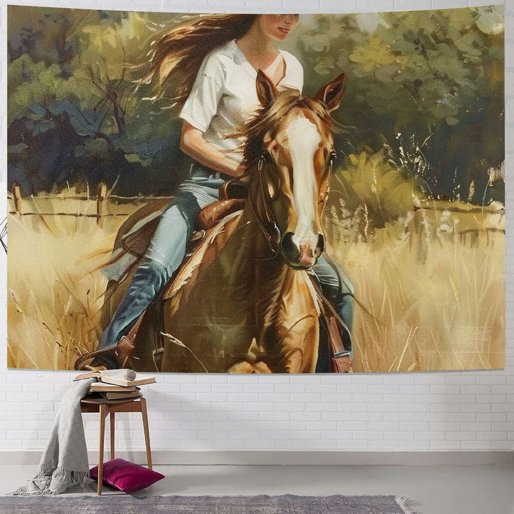 BCIIG Horse Tapestry Wall Hanging Unique Style Graphic Tapestries Home ...