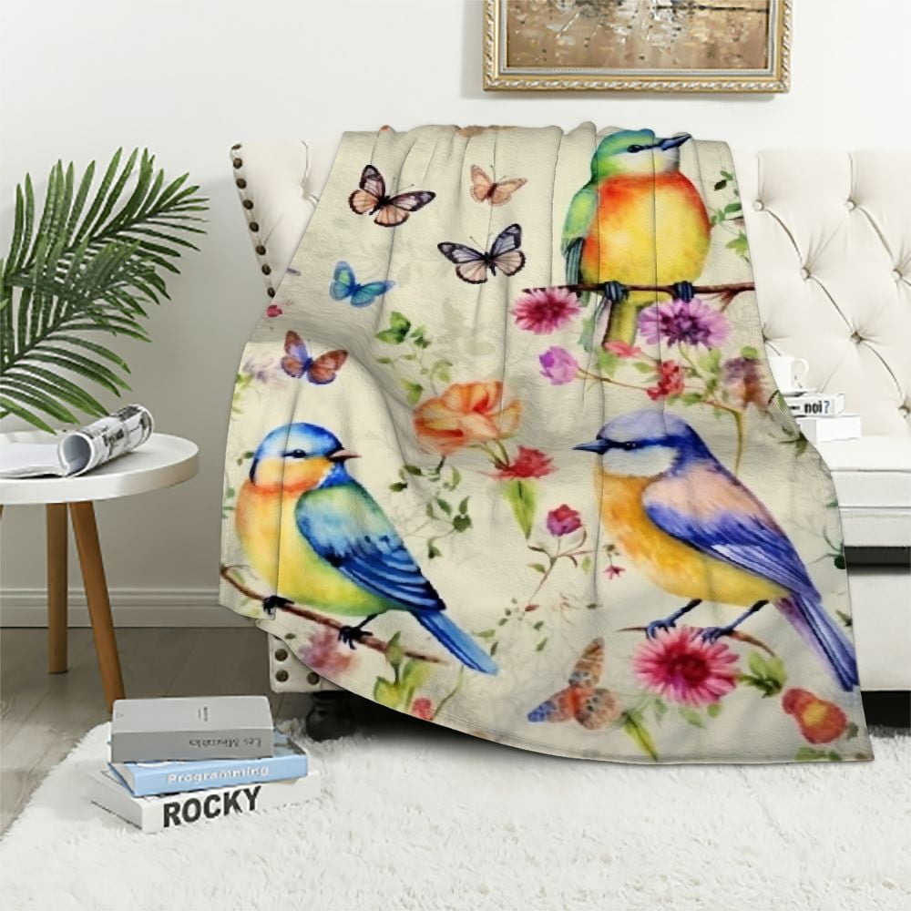 BCIIG Hummingbird Flannel Throw Blanket Super Soft Cozy Hummingbird ...