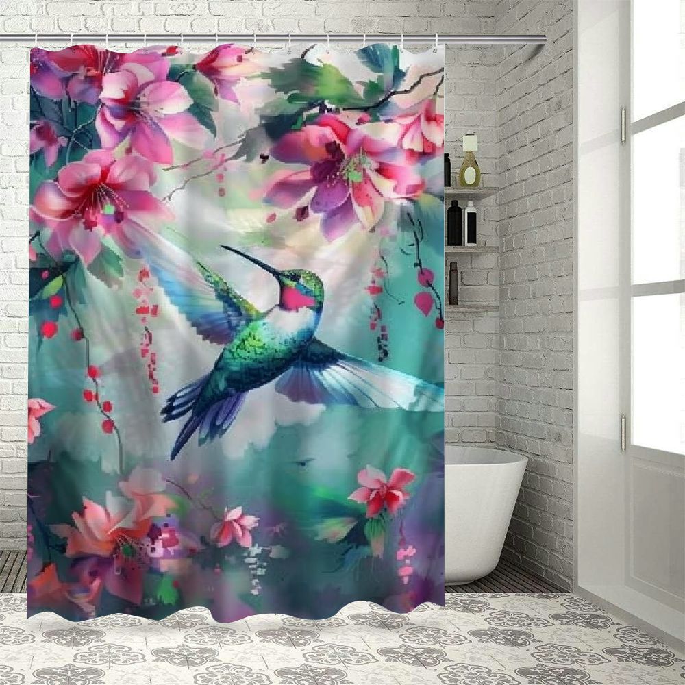 BCIIG Hummingbird Flowered Tree Branch Bathroom Décor Set with Hooks ...