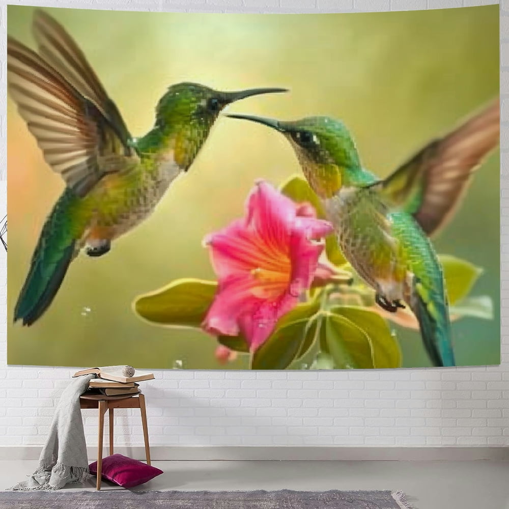 BCIIG Hummingbirds Flowers Wildlife Tapestry Wall Hanging Unique Style ...
