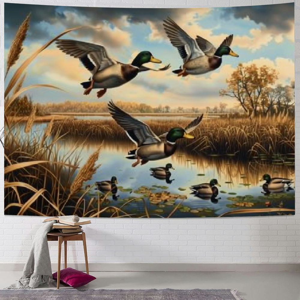 BCIIG Hunting Flying Wild Ducks Tapestry Wall Hanging,Dorm Backdrop ...