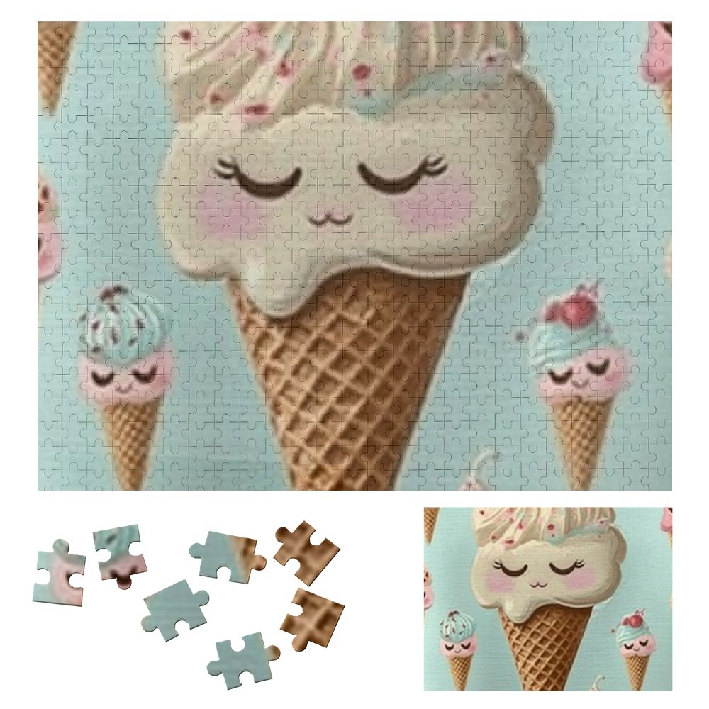 BCIIG Ice Cream Cone Cherry Wood Puzzle for Adults and Kids - Easy and ...