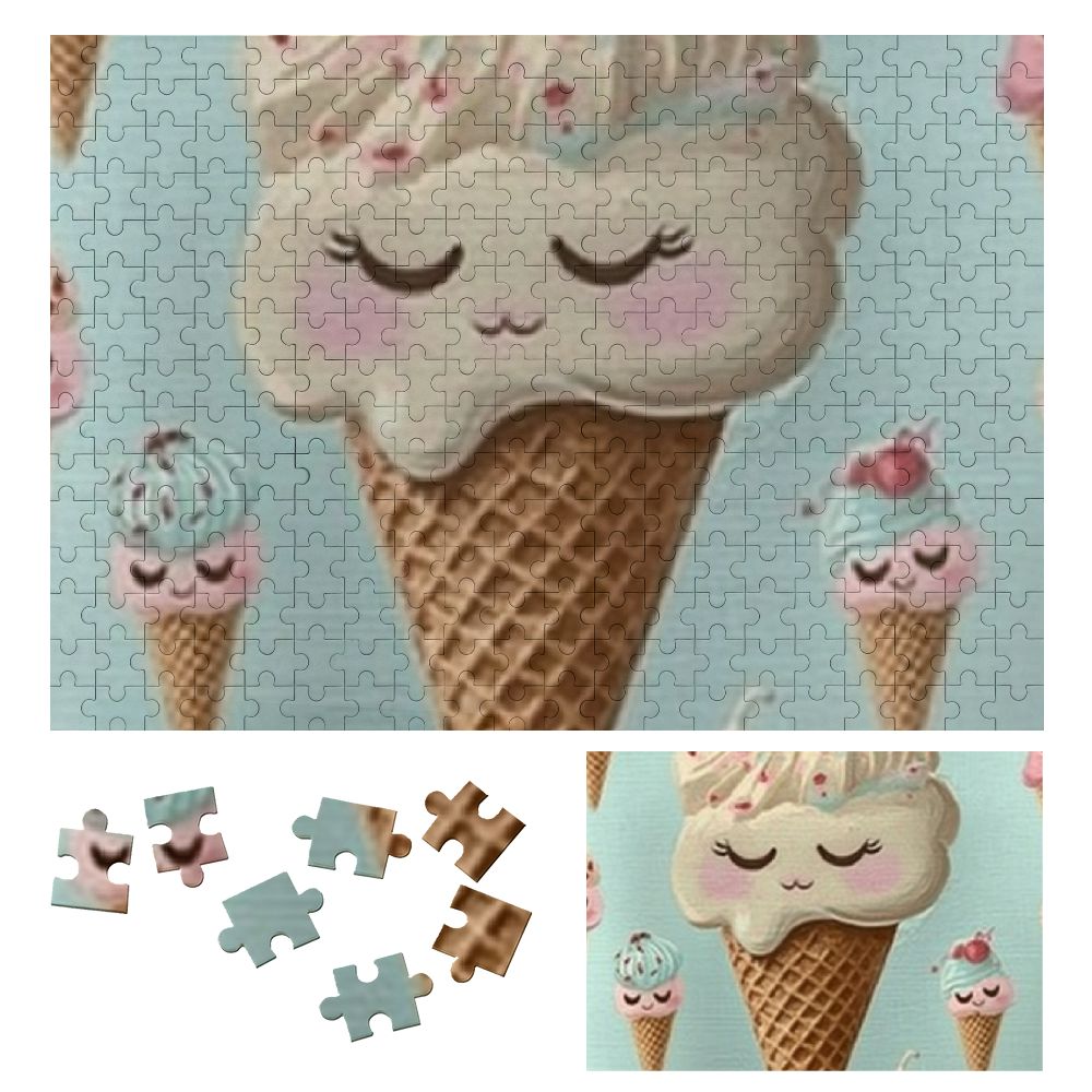 BCIIG Ice Cream Cone Cherry Wood Puzzle for Adults and Kids - Easy and ...