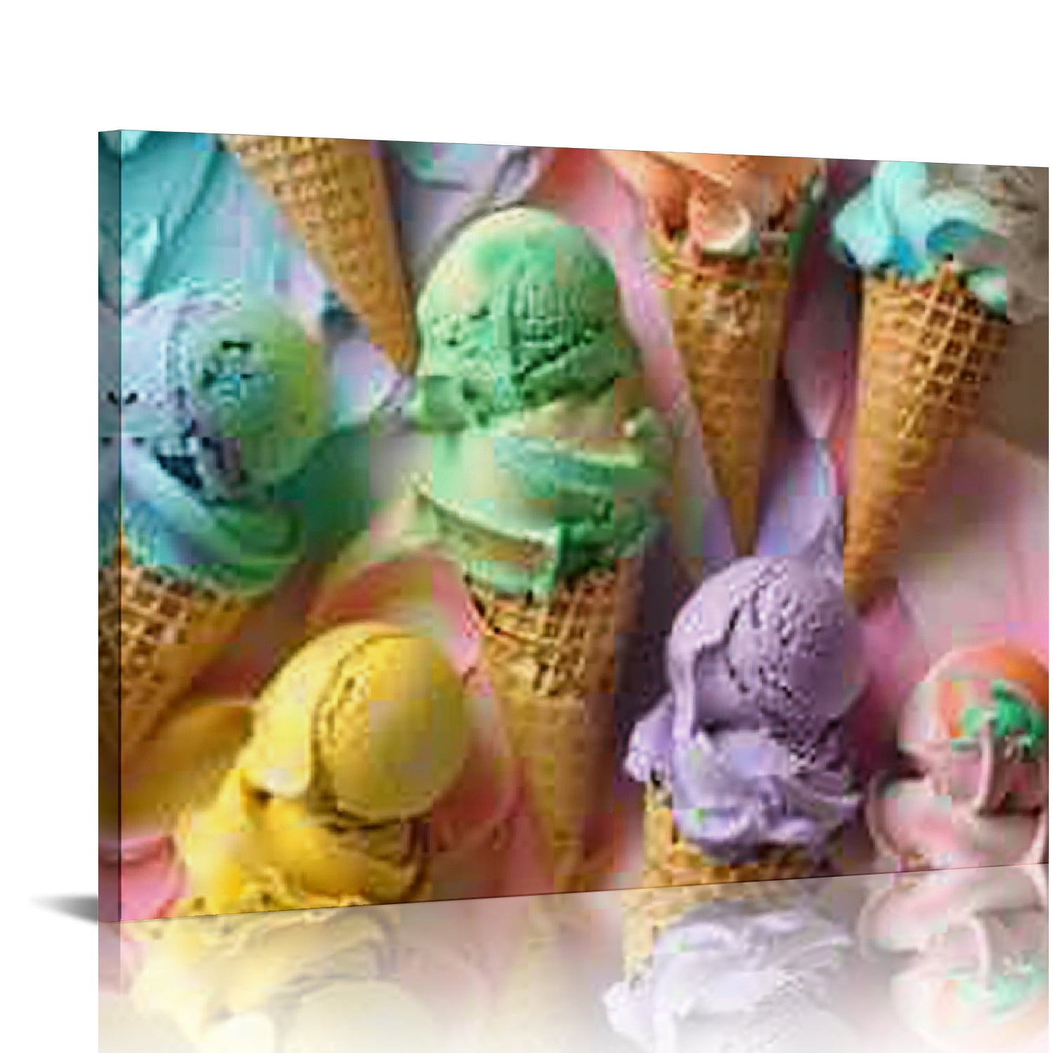 BCIIG Ice Cream Cones Canvas Wall Art Decor for Living Room Bedroom ...