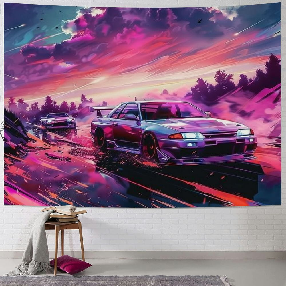 BCIIG Japanese JDM Car S13 Purple Race Drifting Speed Anime Cool ...