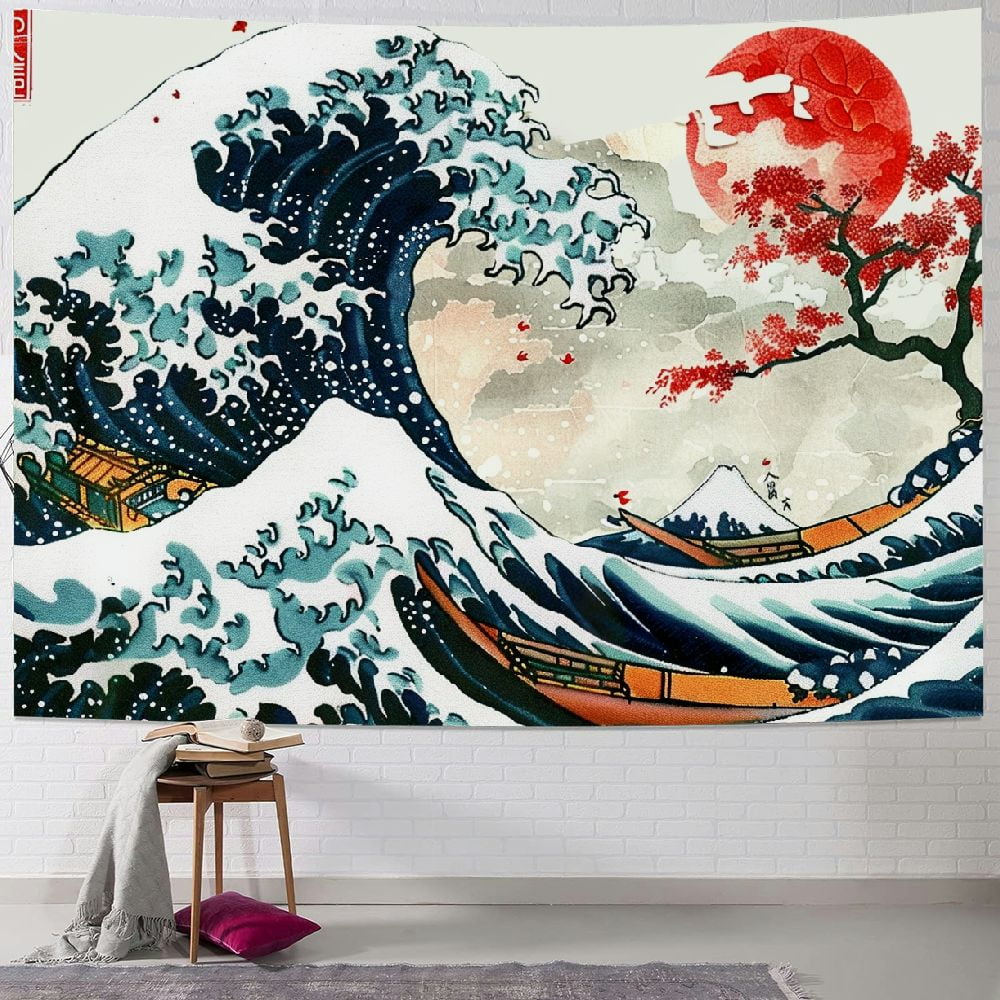 BCIIG Japanese Ocean Tapestry, Cool Artistic Wave Wall Tapestry, Asian ... BCIIG Japanese Ocean Tapestry, Cool Artistic Wave Wall Tapestry, Asian ...