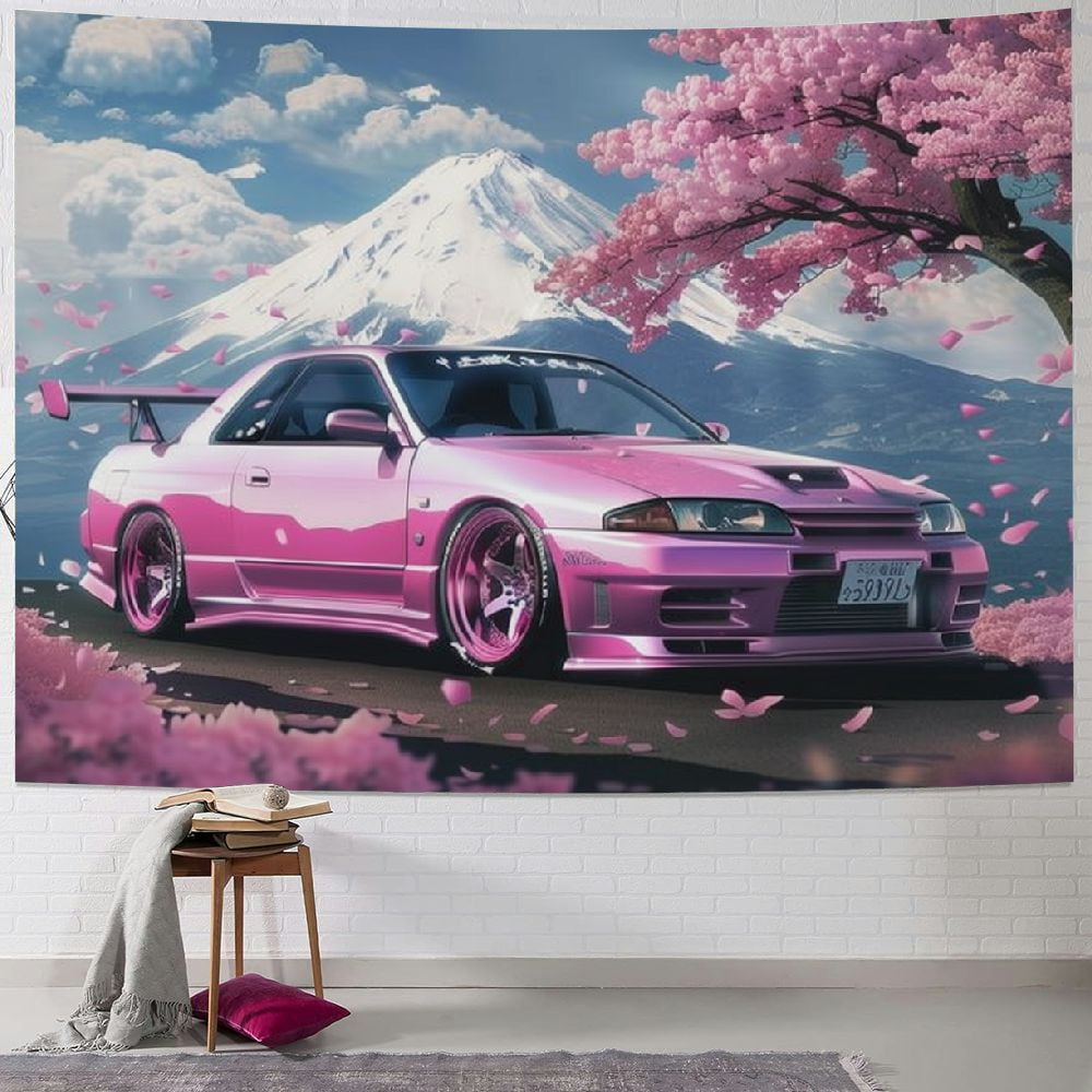 BCIIG Jdm Car R34 Tapestry Wall Hanging Decor Wall Art for Bedroom ...