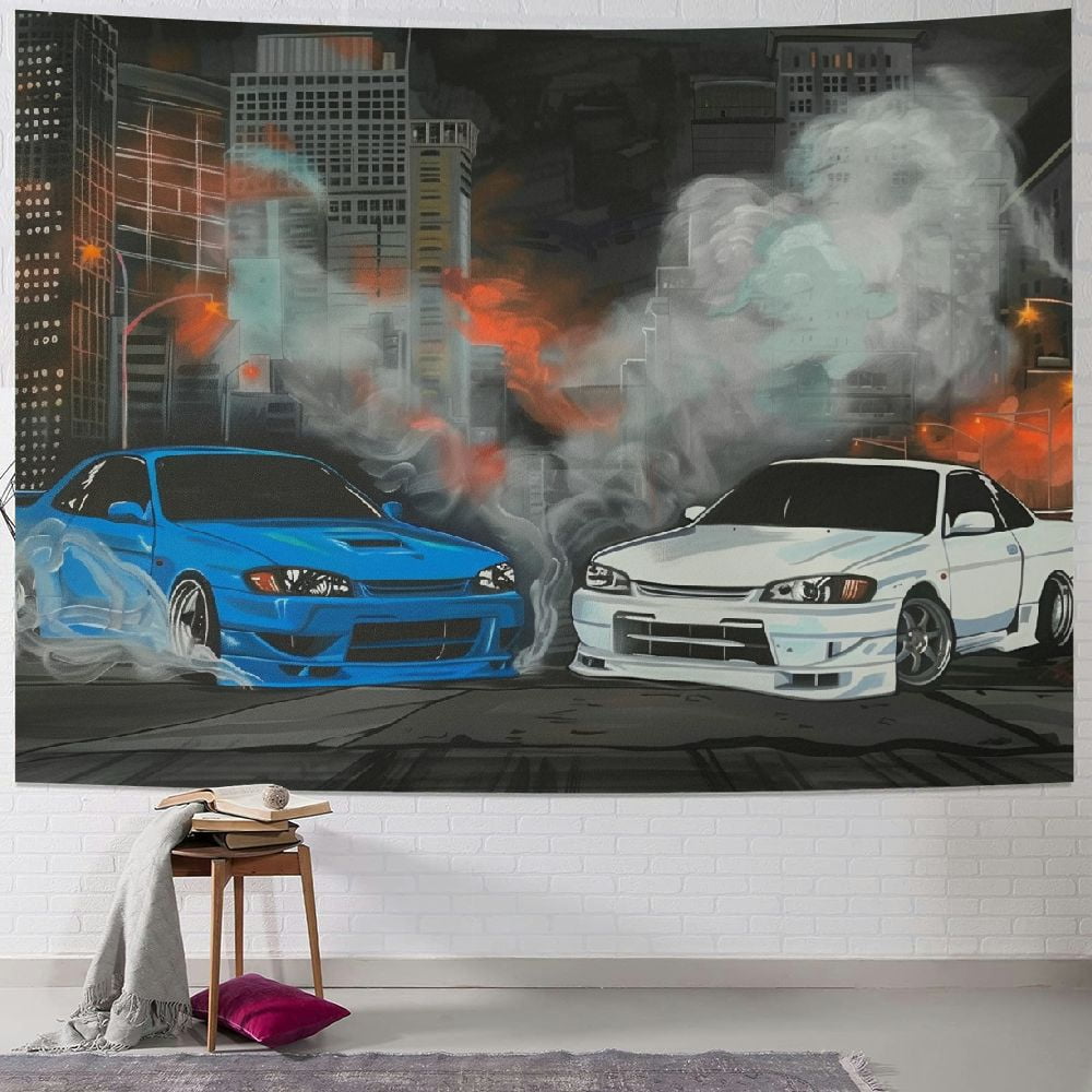 BCIIG Jdm Japanese Car Art Silvia S13 And S15 Wall Tapestry for Bedroom ...