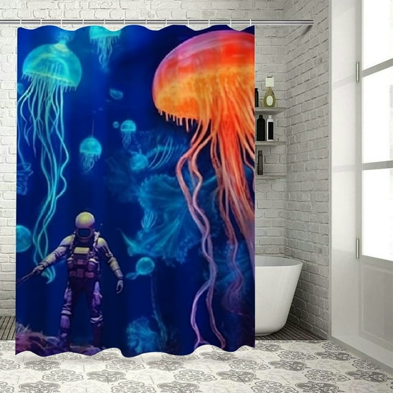 BCIIG Jellyfish Washable Shower Curtain 100% Polyester Chic Decor 69"x72 - Walmart.com
