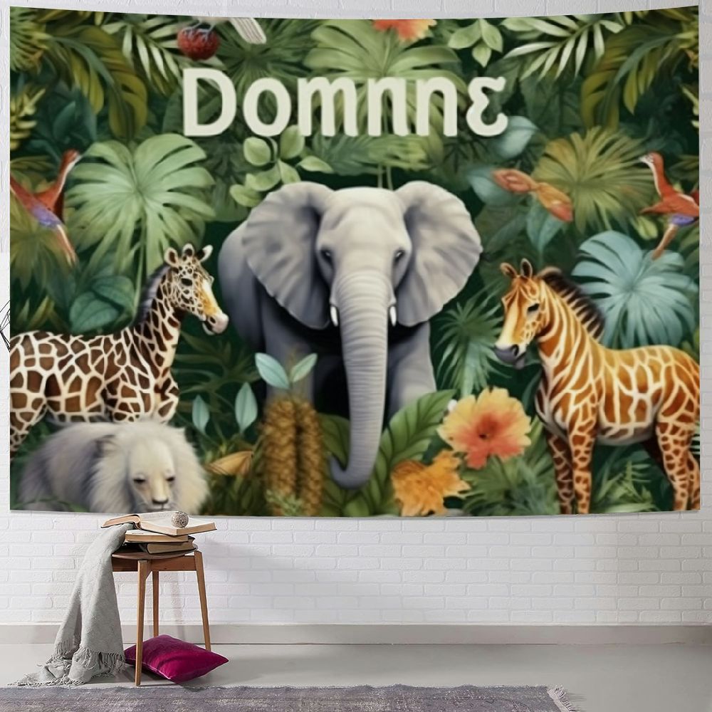 BCIIG Jungle Animals Tapestry Wall Hanging Unique Style Graphic ...